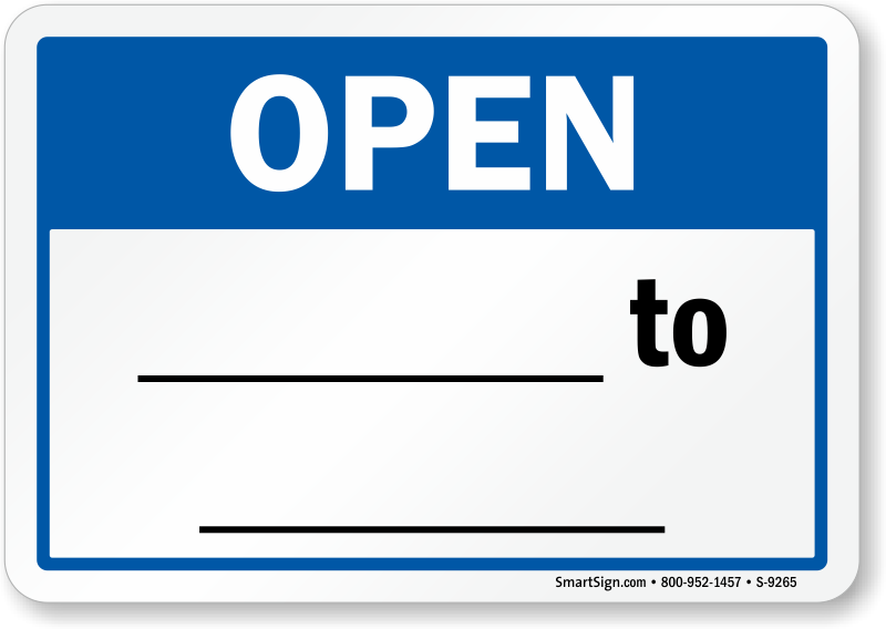 Hours Of Operation Sign Opening Hours From To Sign SKU S 9265