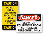 Elevator Signs | Elevator Room Signs | Escalator Signs