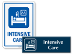 Intensive Care Hospital ICU Sign, Patient on Drip ICU Symbol, SKU: S2-0245