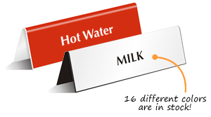 Buffet Signs - Coffee, Milk, Hot Water Table Tent Signs for Food