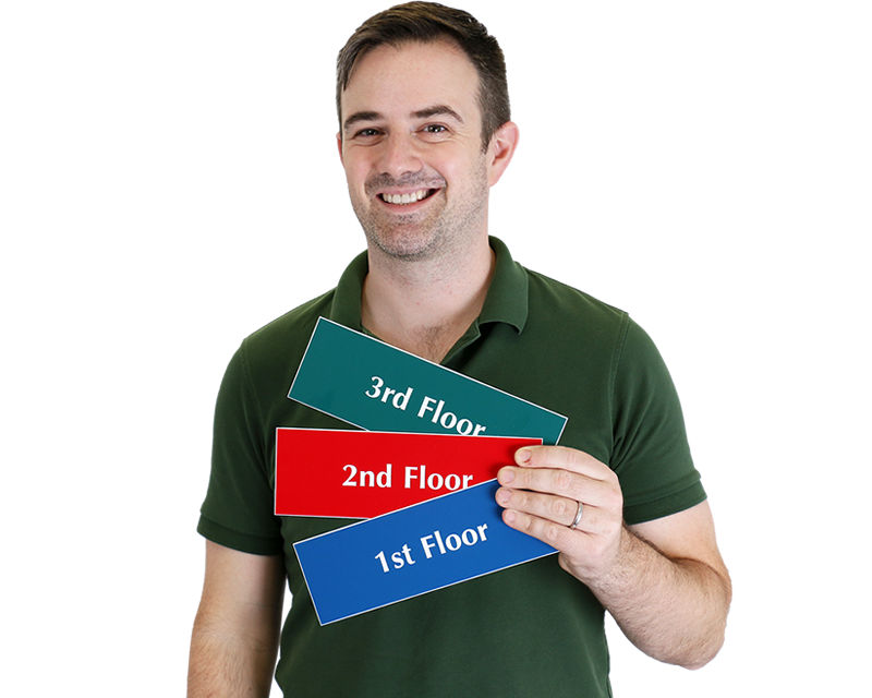 Floor Number Signs - Braille, Engraved,Glow in dark Stair Signs