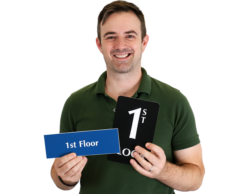 Floor Number Signs - Braille, Engraved,Glow in dark Stair Signs