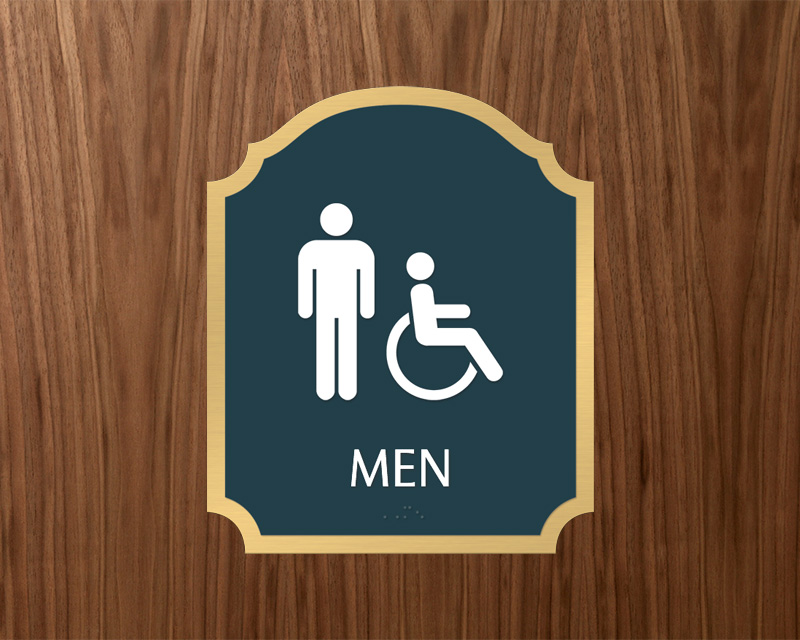 Ada Restroom With Symbol Braille Sign Rre12099whtonblu Restrooms