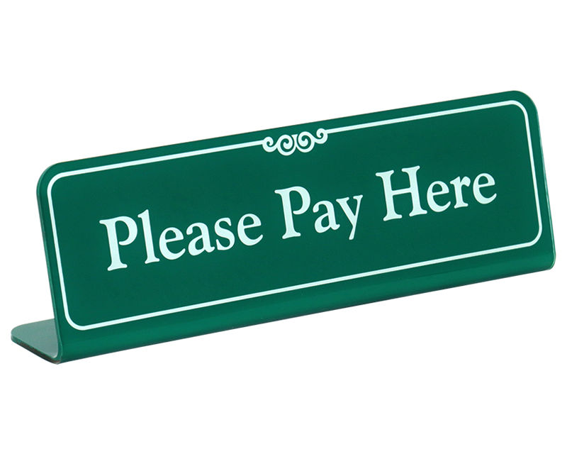 Payment Signs - Tent Signs for Your Counter or Desktop