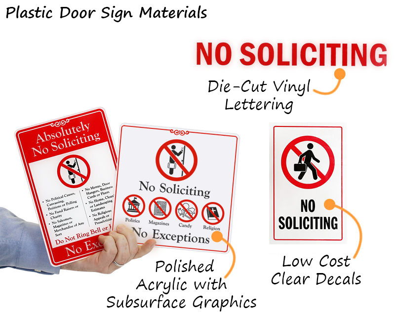 No Soliciting Door Signs | No Soliciting Signs for Door
