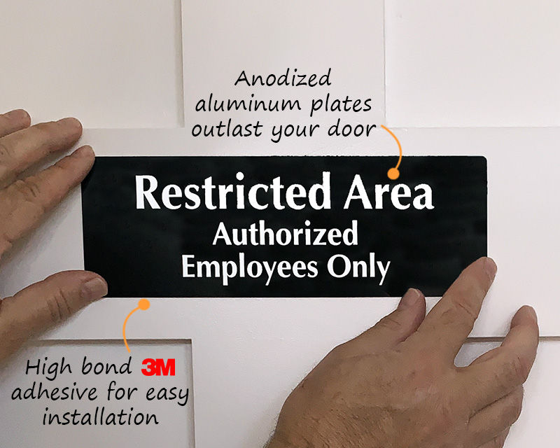 Restricted Area Door Signs