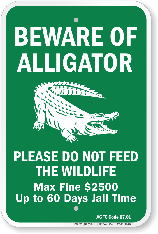 Alligator Warning Signs - MySafetySign.com