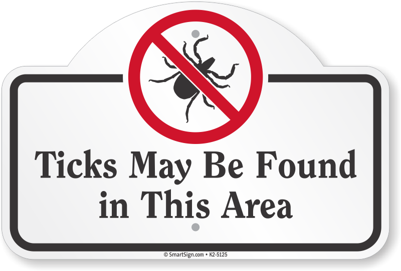 Tick Warning Signs - Tick Habitat Symbol | Camping Hazards