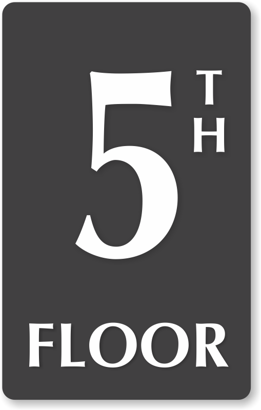 Floor Number Signs - Braille, Engraved,Glow in dark Stair Signs