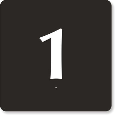 Stock Engraved Braille Sign - Engraved Door Sign with Number '1', SKU ...