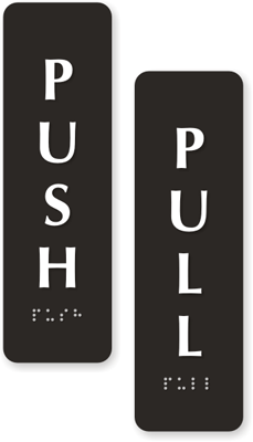 Push Pull Signs | Push Pull Door Signs and Labels