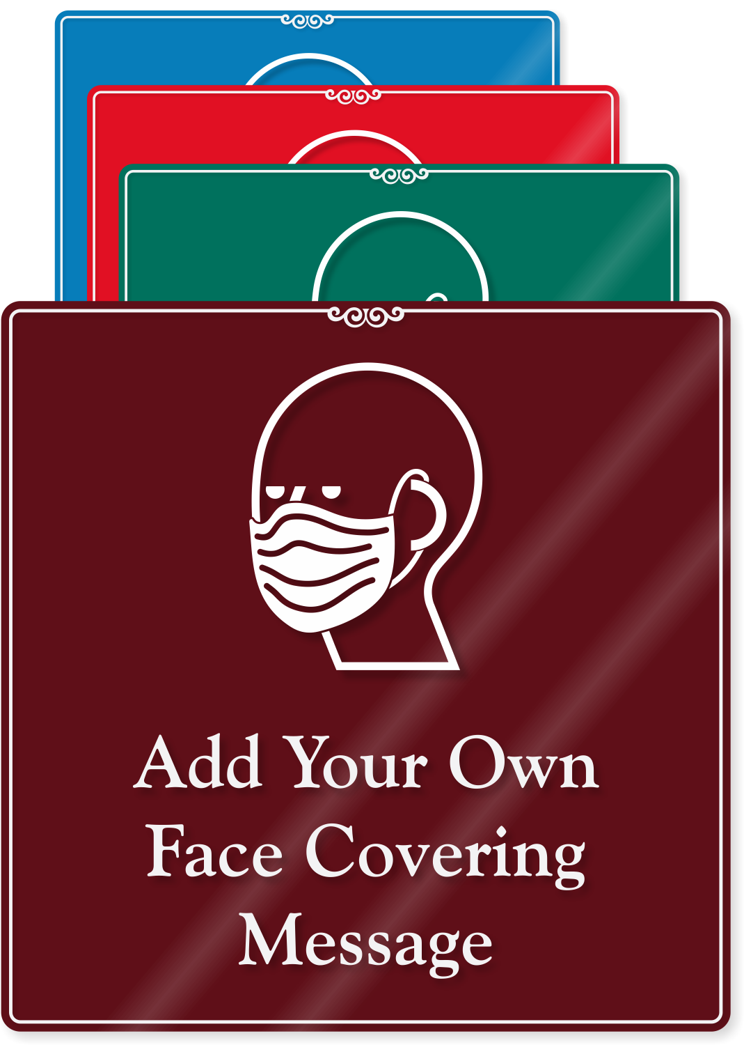 Custom Face Covering Message Clearboss Sign