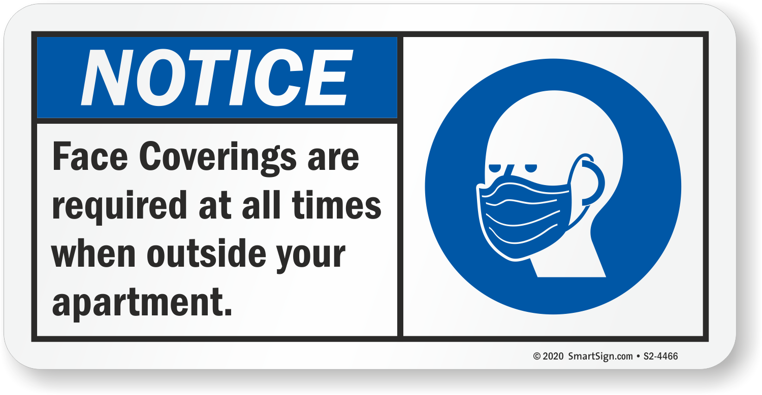 City of Los Angeles Face Covering Notice Sign