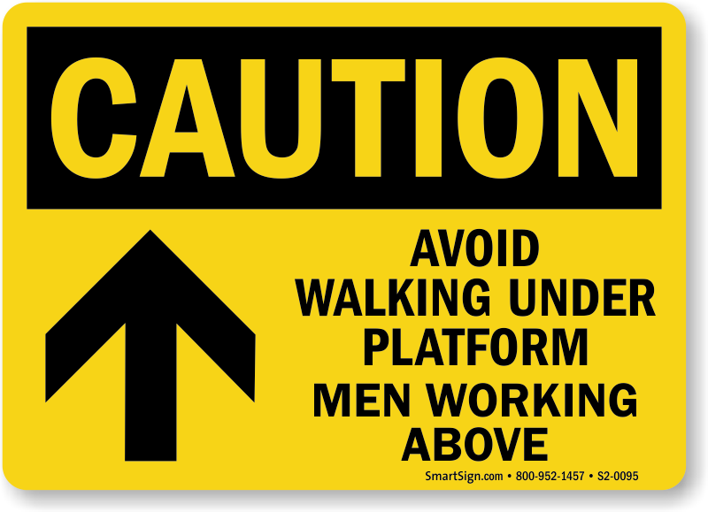 Men Working Above Signs - MySafetySign.com