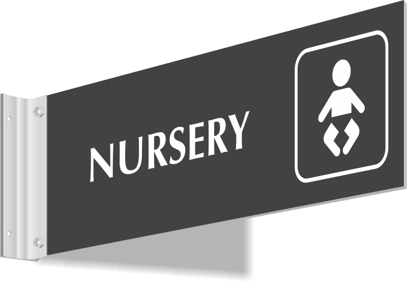 Church Nursery Changed Enter Sign