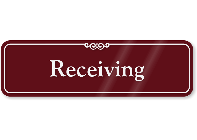 Receiving Sign, 3 in. x 10 in. Receiving Wall Sign, SKU: SE-1660