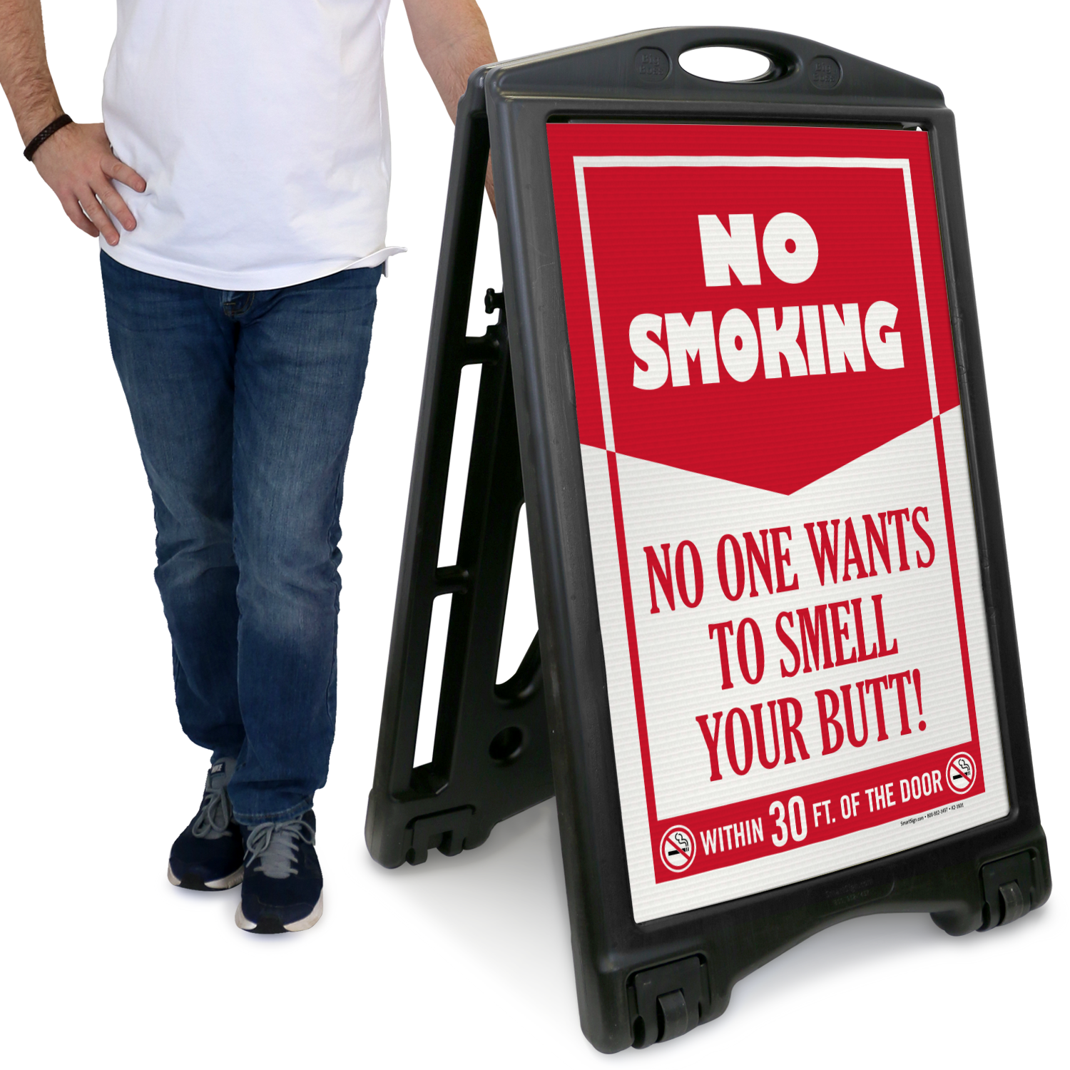 No Smoking Within 30 Feet of the Door Sidewalk Sign, SKU: K-ROLL-1232