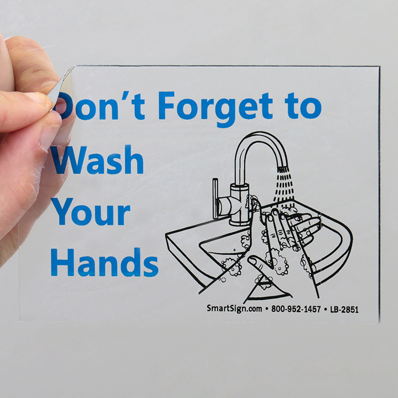 Don't Forget To Wash Your Hands Mirror Decals Signs