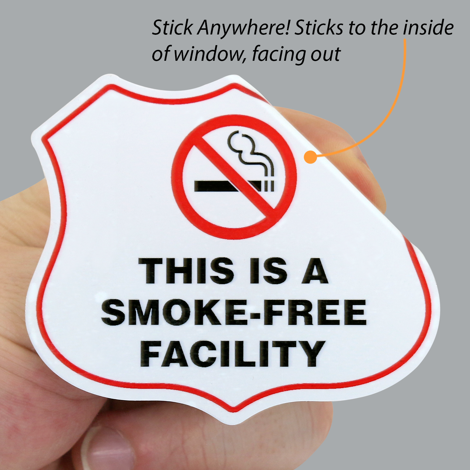 This Is a Smoke Free Facility Shield Label Set, SKU: LB-4161