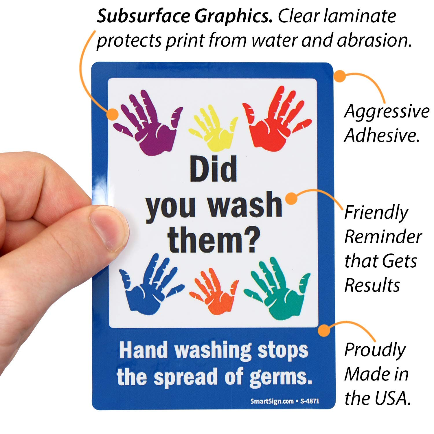 Hand Washing Stops the Spread of Germs Sign