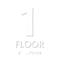 Floor Number 1 TactileTouch Braille Sign | Choose Floor Number, SKU: SE ...