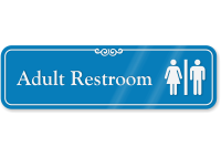 Adult Restroom Wall Sign With Unisex Graphic, SKU: SE-2652