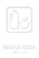 Break Area Symbol ADA TactileTouch™ Sign with Braille, SKU - SB-0444