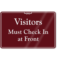 Check In At Front ShowCase™ Wall Sign - Visitors Sign, SKU: SE-2919