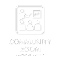 Community Room Sign - TactileTouch Braille Sign, SKU: SE-5426