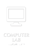 Computer Lab Sign with Braille, SKU: SB-0393