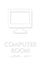 Computer Room Sign with Braille, SKU: SB-0469