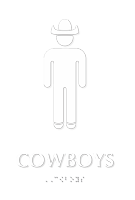 Cowboys TactileTouch Braille Restroom Sign with Graphic, SKU: SE-6079