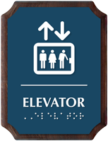 Elevator Wooden Plaque - Braille Tactiletouch Signs, SKU: SE-5383