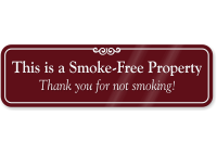 Smoke Free Sign - ShowCase™ Wall Engraved Sign, SKU: SE-2936