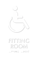 Handicap Accessible Fitting Room Sign with Braille, SKU: SB-0368