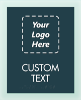 Braille Metro™ Sign With Custom Symbol And Text, SKU: SE2-3123