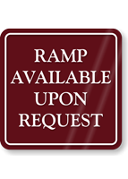 Ramp Available Upon Request ShowCase Sign, SKU: SE-7251