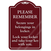 Secure Your Belongings In Locker ShowCase Sign, SKU: SE-7078