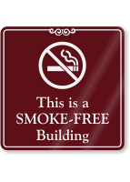Smoke Free Building No Smoking ShowCase Wall Sign, SKU: SE-5997