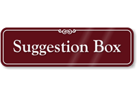 Suggestion Box ShowCase Sign, SKU: SE-7259