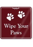 Wipe Your Paws ShowCase Wall Sign | Free Shipping, SKU: SE-6031