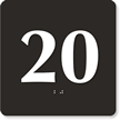 Engraved Door Sign with Number '20' - Stock Engraved Braille Sign, SKU ...