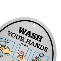 Wash Your Hands Diamond Plate Door Sign