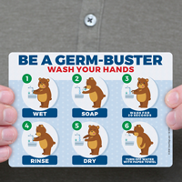 Be a Germ Buster Wash Your Hands Sign, SKU: S2-4553