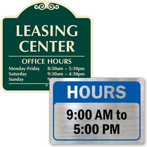 Be Back Clock Signs | We Will Return Door Signs for Business